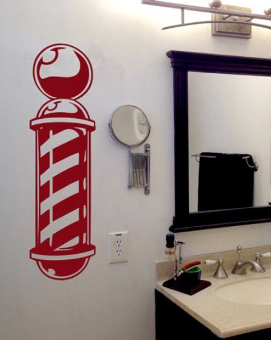 Barber Pole Vinyl Wall Decal-choose Any Color and Finish - Etsy
