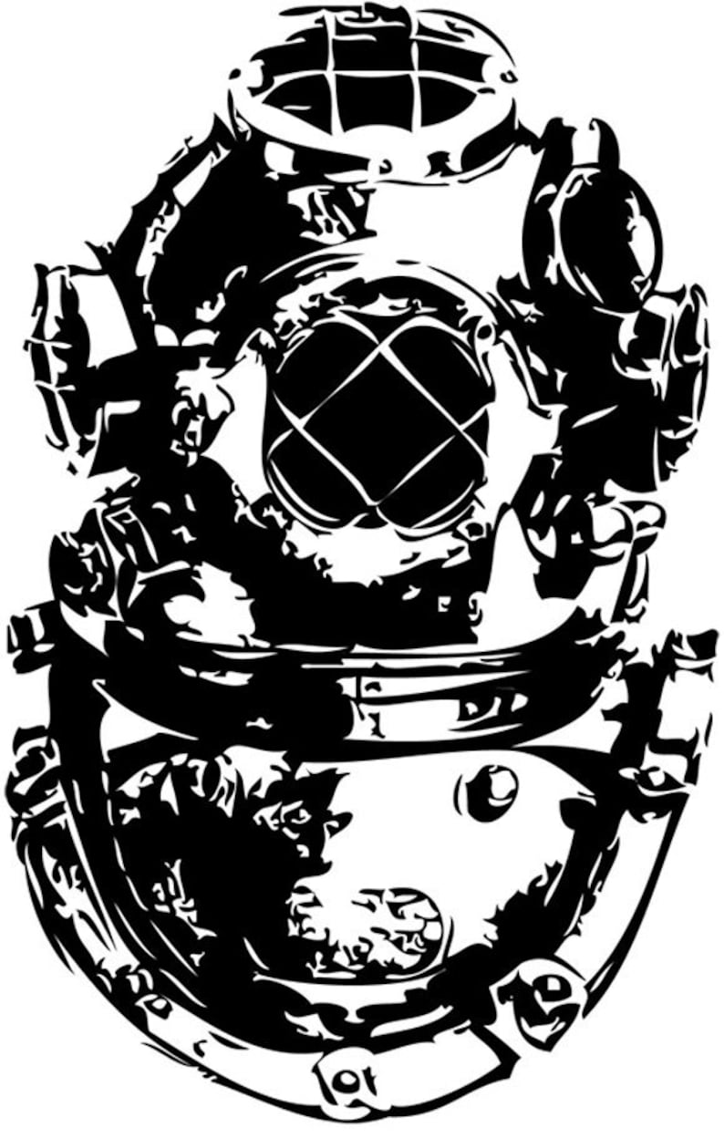 Vintage Diving Helmet Vinyl Wall Decal-choose Any Color - Etsy