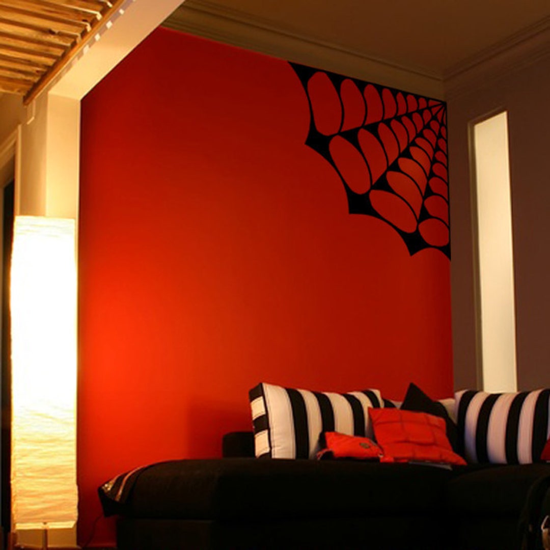 Large Spider Web Vinyl Wall Decal Art-choose Any Color and Finish - Etsy