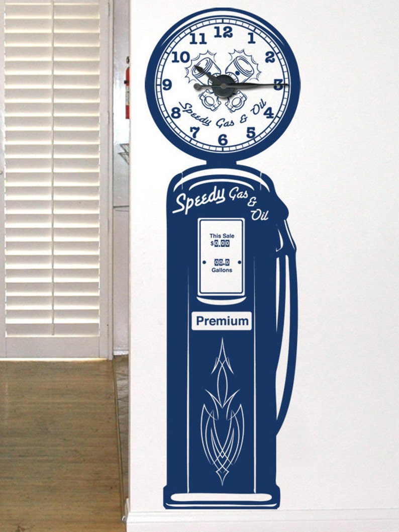 Gas Pump Clock Kit & Vinyl Wall Art - Custom Wording Available - Etsy