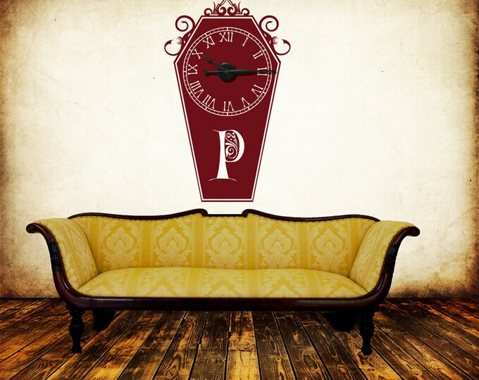 Coffin-shaped Clock Battery Operated Wall Mounted or Tabletop Macabre ...