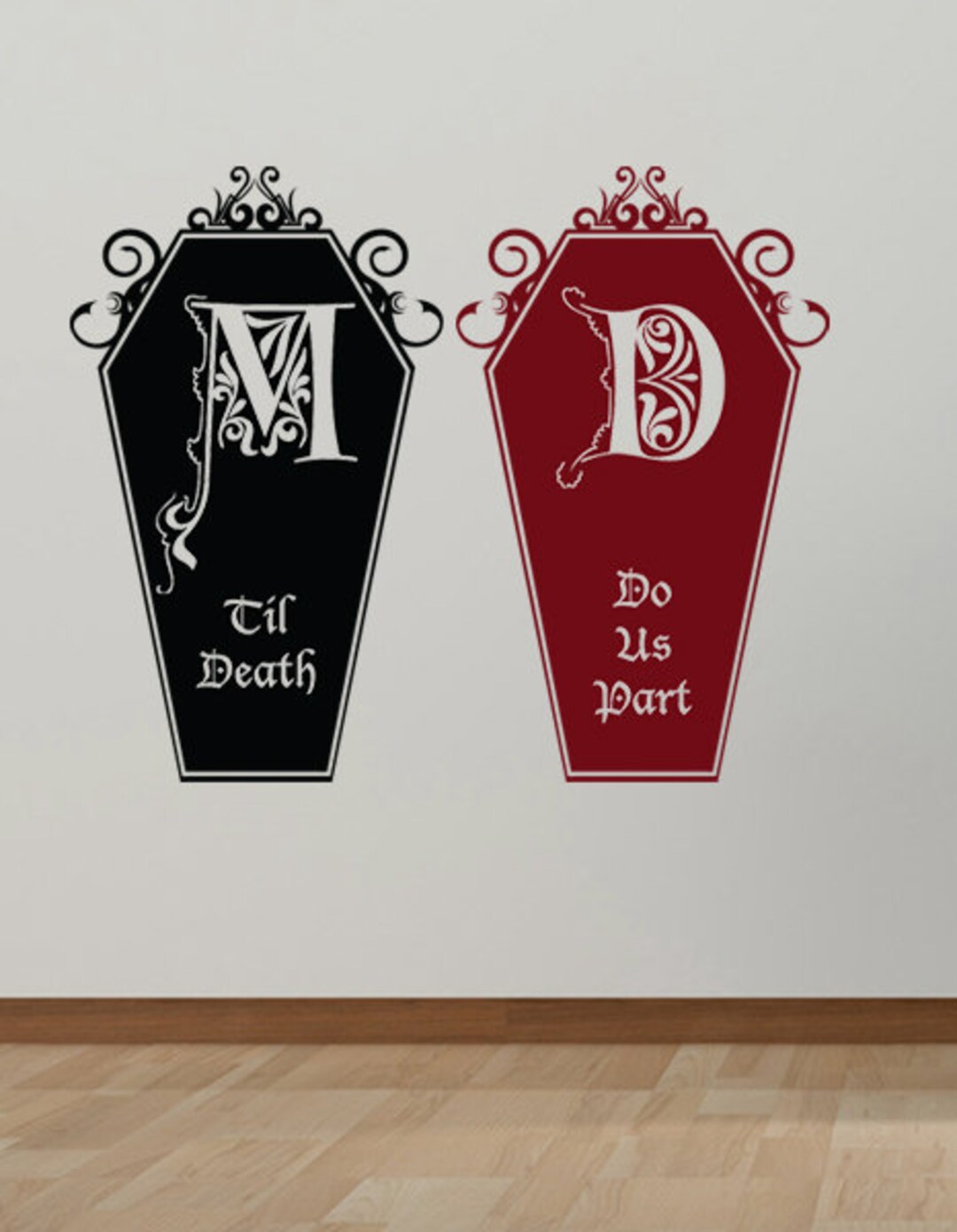 Large Til Death Do Us Part-coffin Decal Set-custom - Etsy