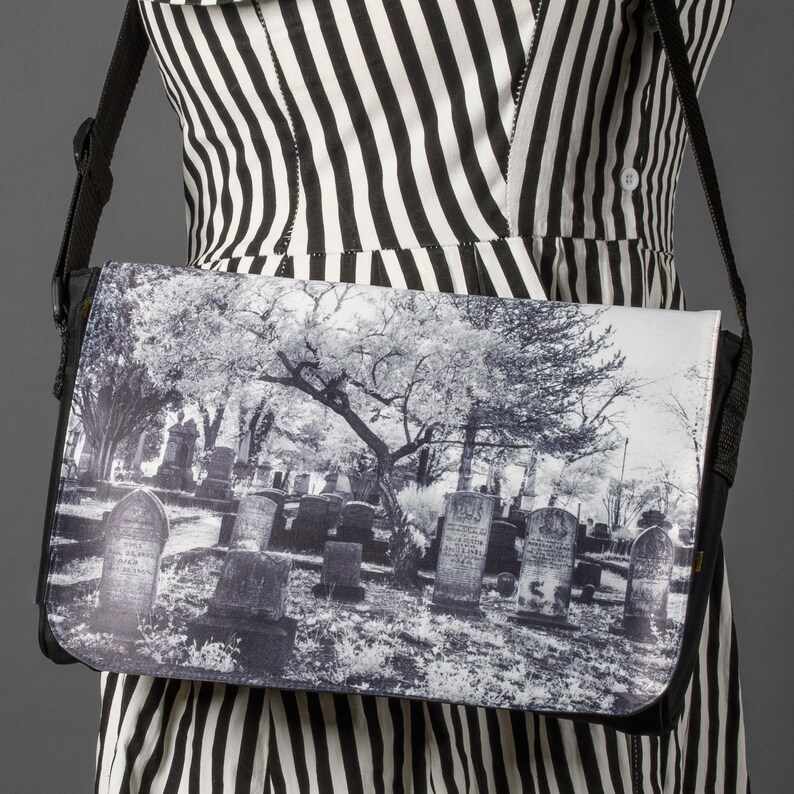 Messenger Bag - Sacramento City Cemetery in Infrared - Custom Printed ...