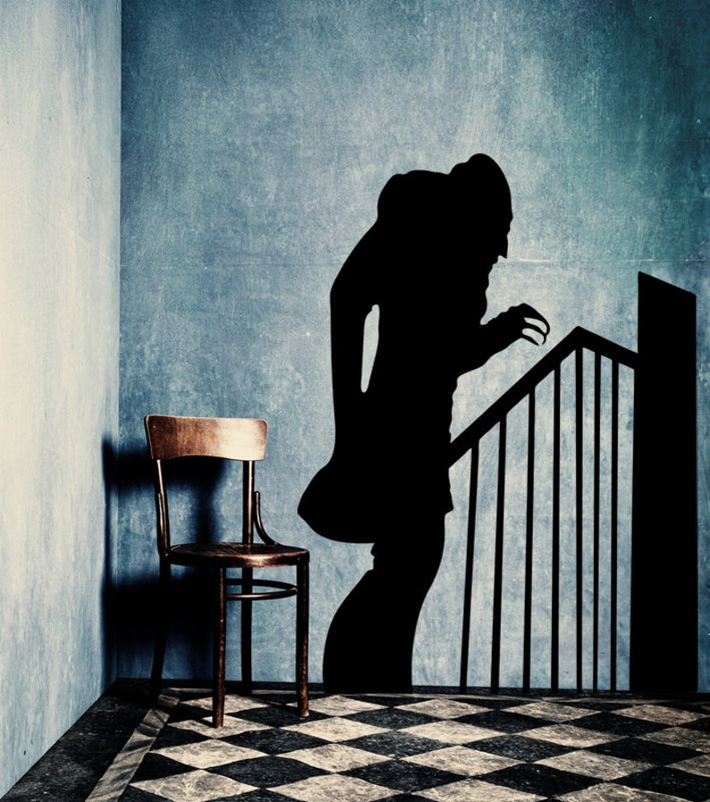 Large Nosferatu W/stairs Shadow Vinyl Wall Art Graphic Horror - Etsy