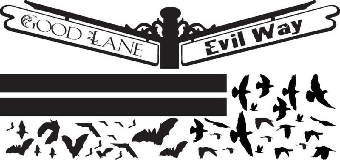 Crossroads of Good & Evil Vinyl Wall Decal-choose Any Color - Etsy