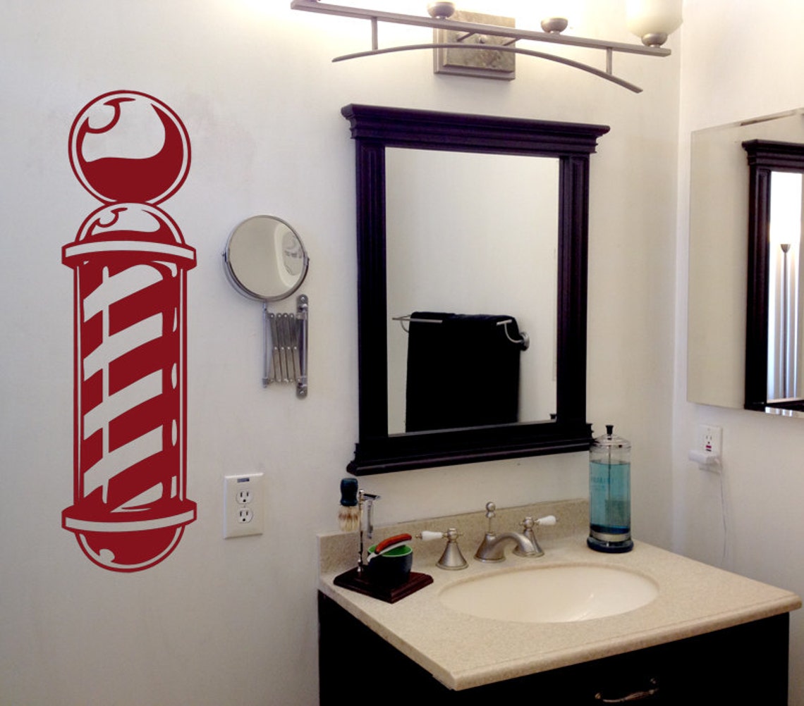 Barber Pole Vinyl Wall Decal-choose Any Color and Finish - Etsy