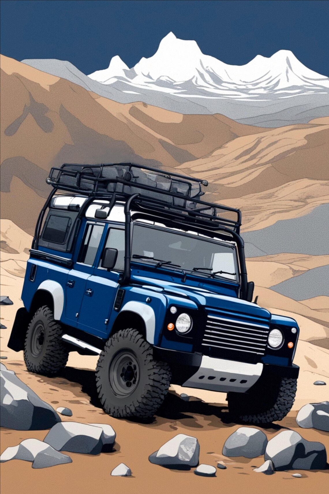 Land Rover Defender Poster Print, Artwork, Car Art, Sports Car Prints ...