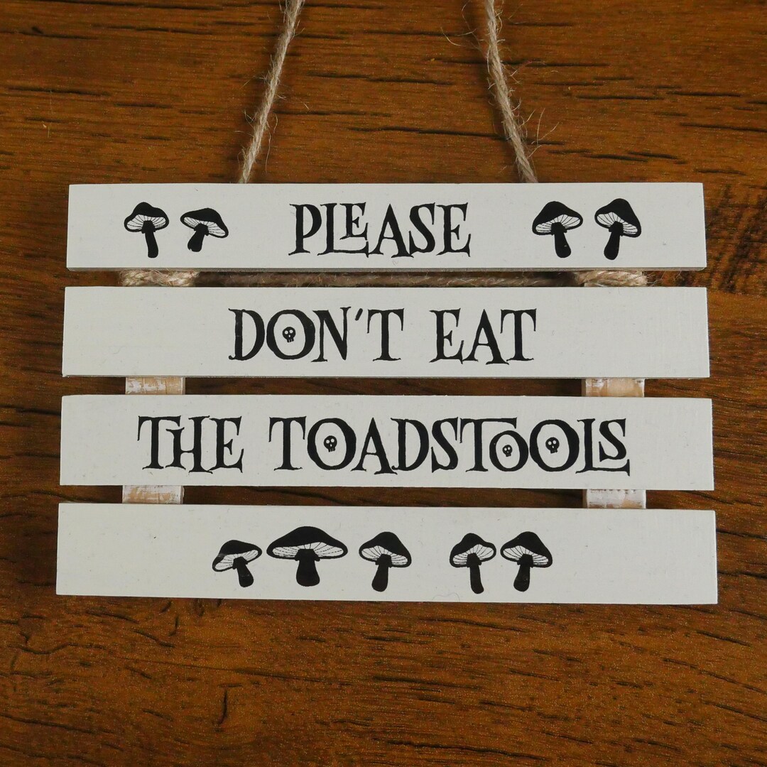 Please Don't Eat the Toadstools Sign Witchy Kitchen Humor, Mini Pallet ...