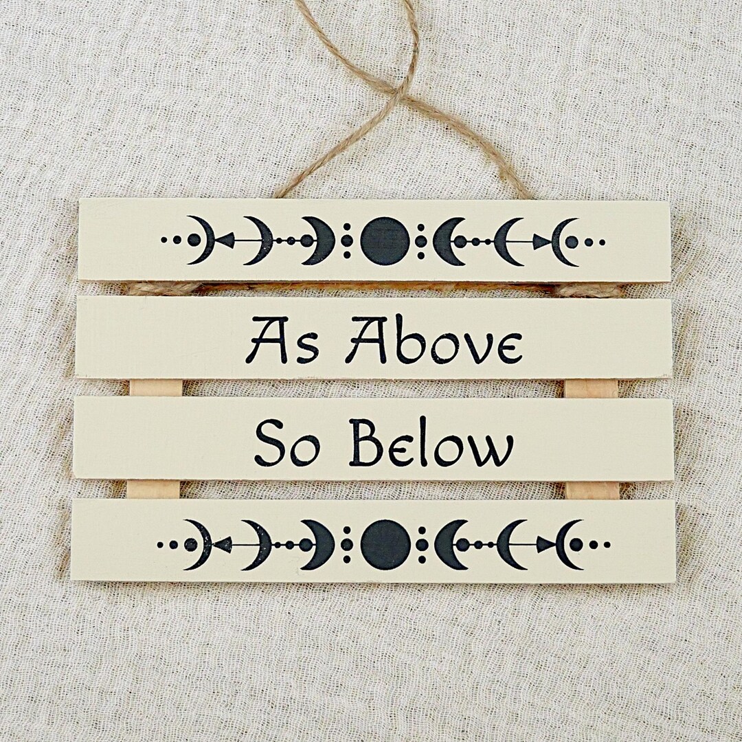 As Above so Below Sign - Witchy Home Decor, Engraved Mini Pallet. Moon ...