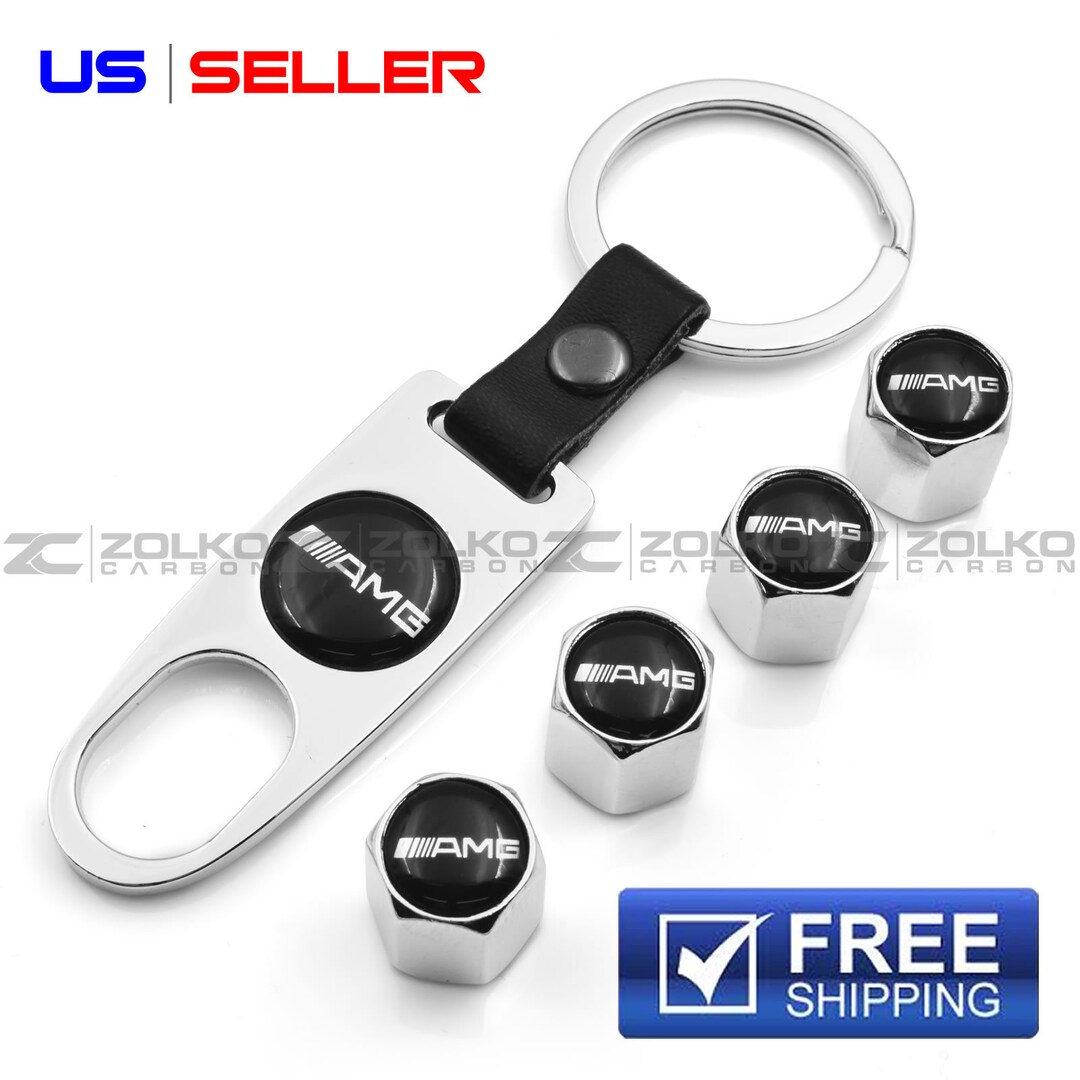 Chrome Valve Stem Caps for Mercedes Benz AMG 4 Pc Set With Keychain - Etsy