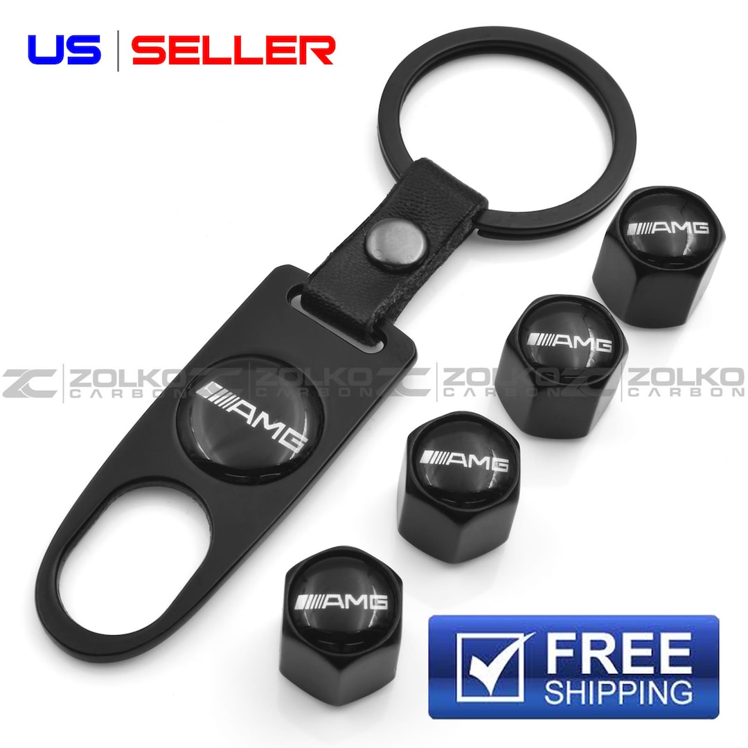 Black Valve Stem Caps for Mercedes Benz AMG 4 Pc Set With Keychain - Etsy