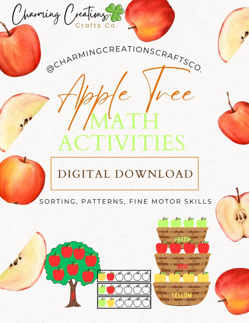 Apple-themed Learning Activity Printable for Early Childhood - Etsy