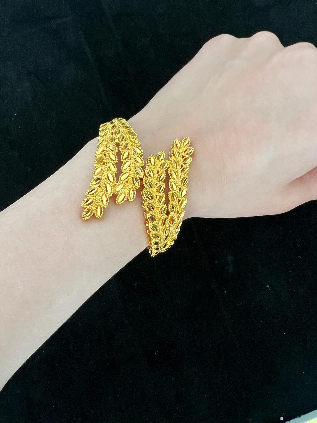 Luxury 22k Gold-plated Bracelet, Middle Eastern Jewelry, Gold Cuff ...