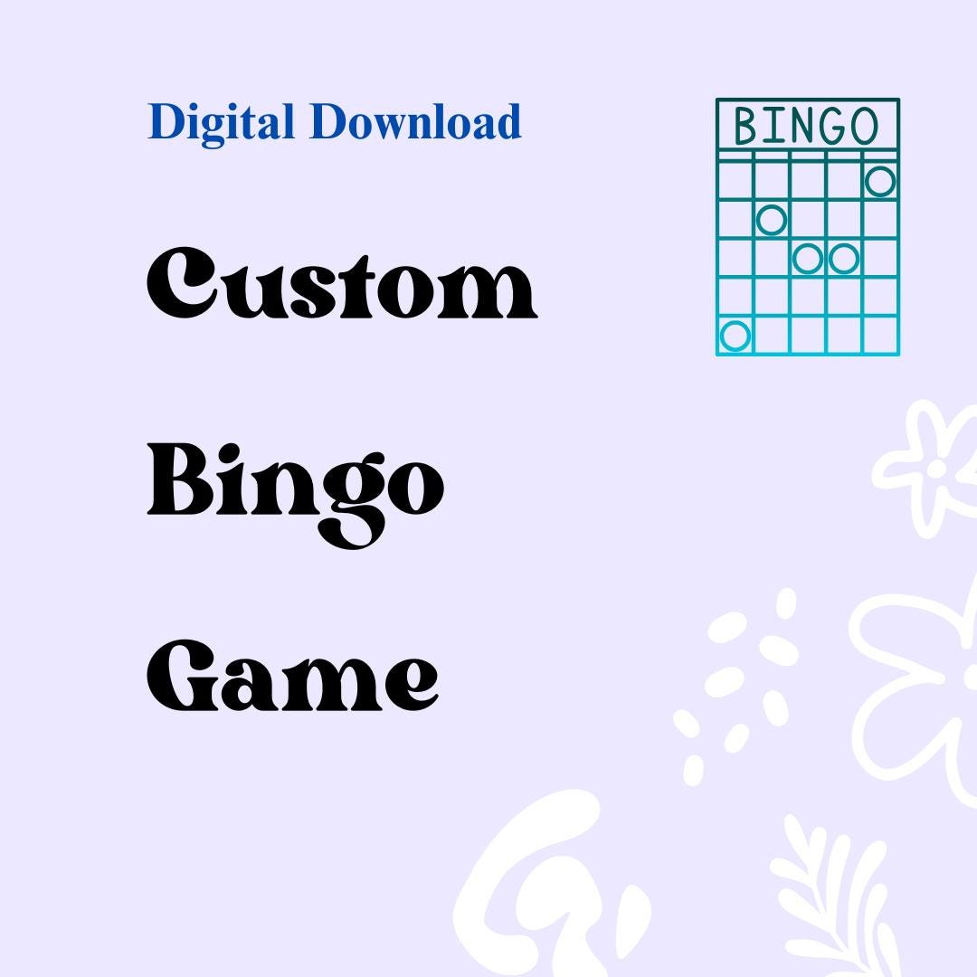Custom Bingo Game Printable Digital Download Order Form - Etsy