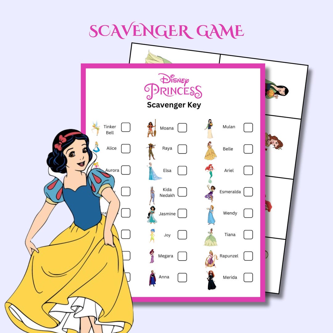 Princess Scavenger Hunt Game, Magical Princesses Birthday Party ...