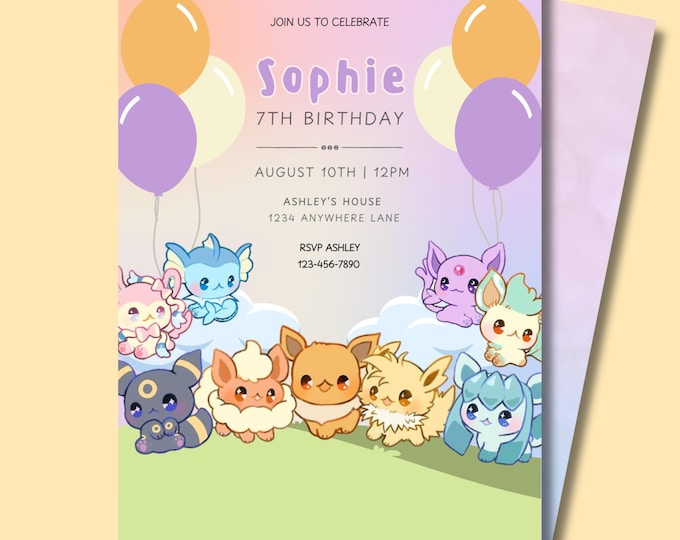 Eeveelutions Party Time Vintage Pokemon Card Art Wotc Style - Eevee ...
