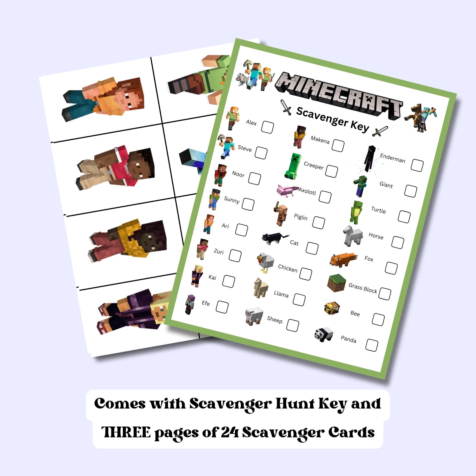 Minecraft Scavenger Hunt Game, Minecraft Friends Birthday Party Parody ...