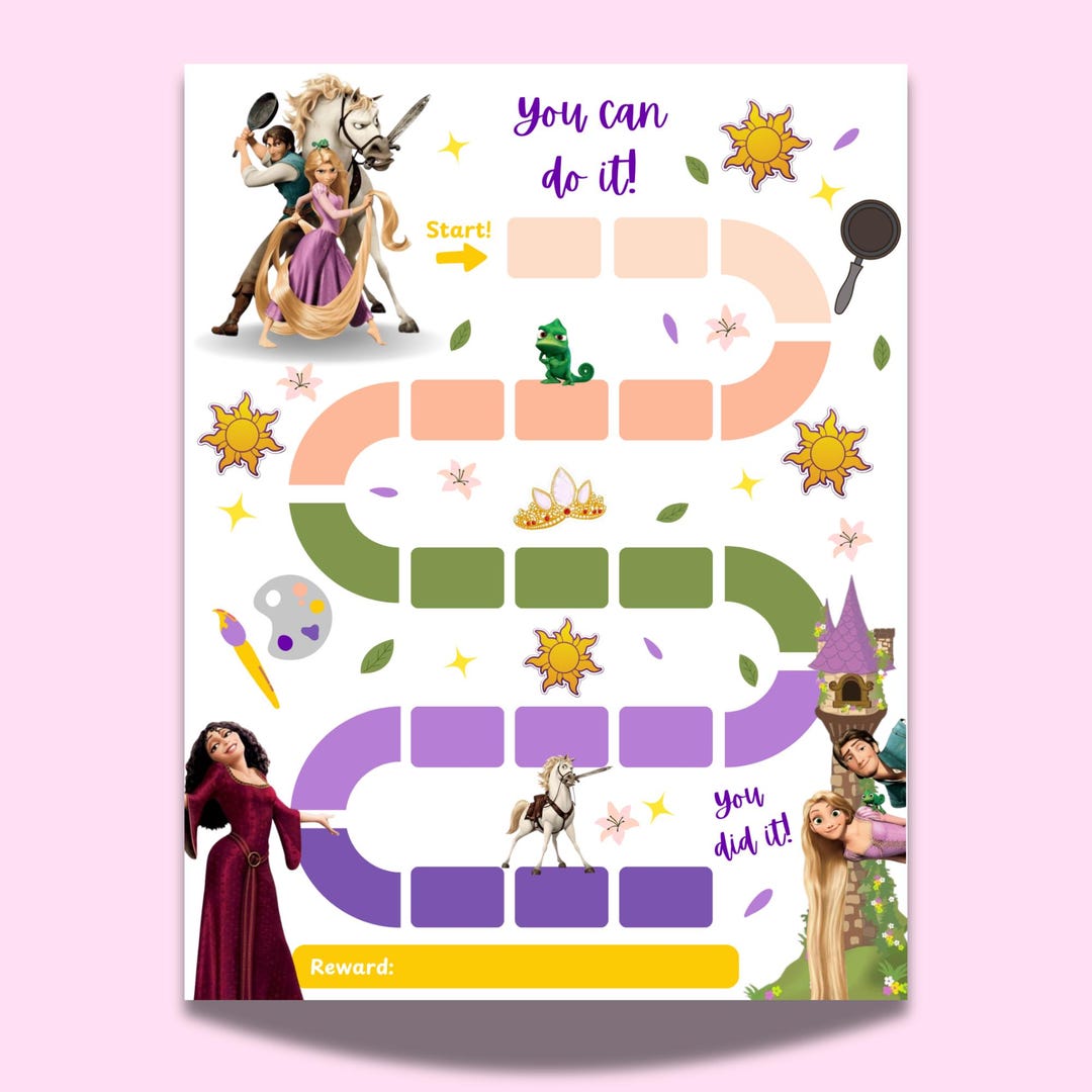 Rapunzel Reward Chart, Printable Princess Behavior Chart, Kids Potty ...