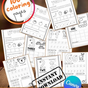 Alphabet/numbers Coloring Pages, Preschool Coloring Pages, Preschool ...