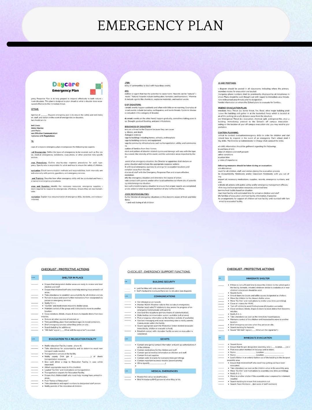 Essential Daycare Emergency Plan| Ready-to-use Childcare Preparedness ...