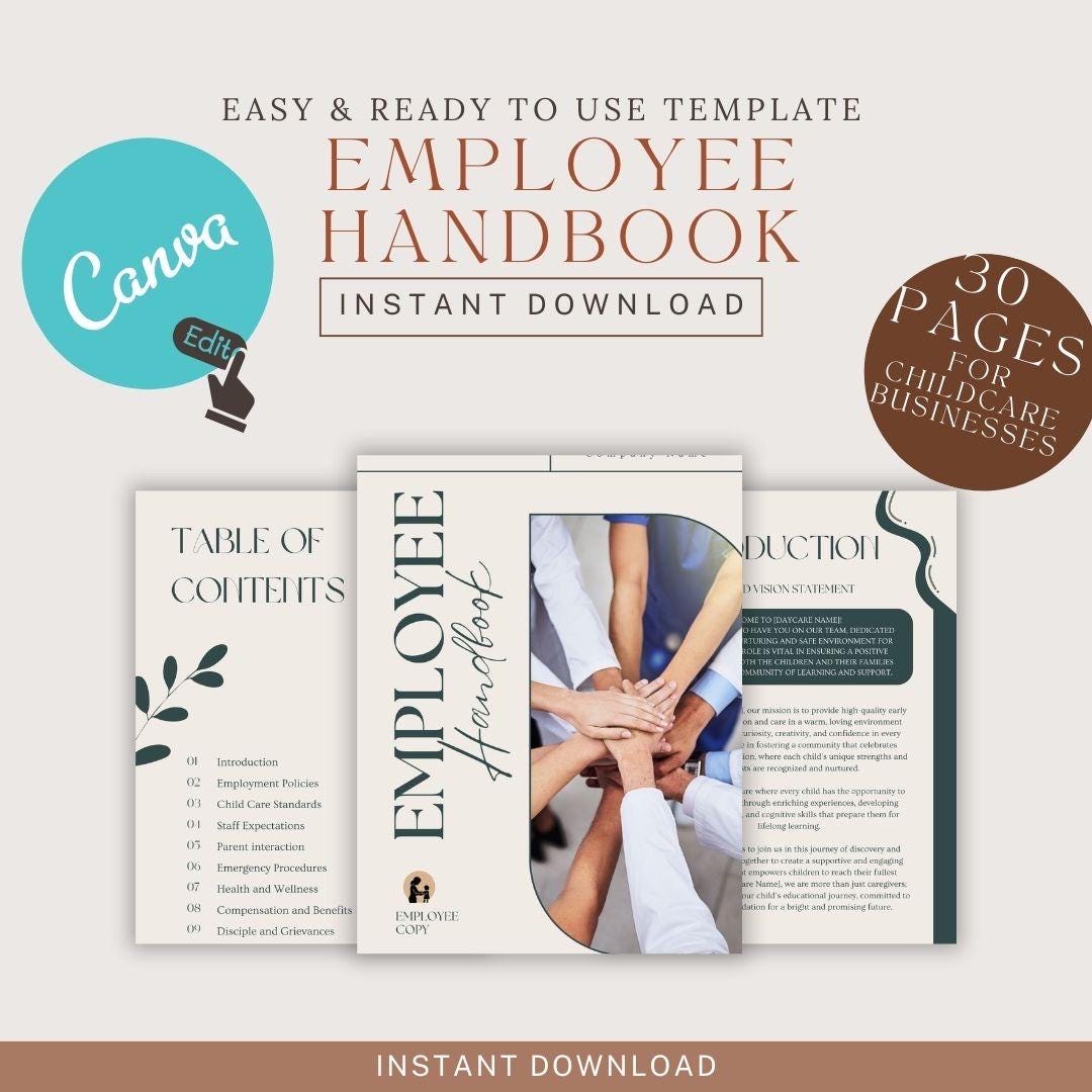 Daycare Employee Handbook, Preschool Staff Handbook, Childcare Staff ...