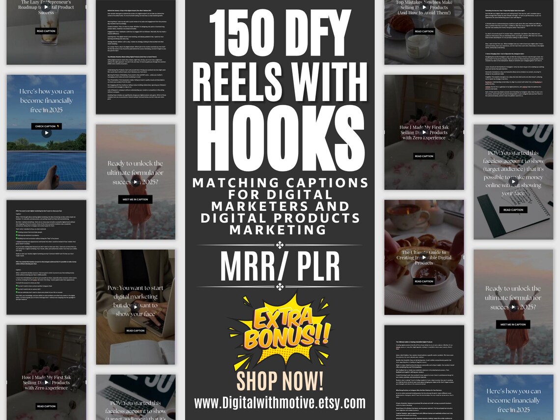 150 Ready-to-use Reels: Hooks & Captions, Social Media Templates ...