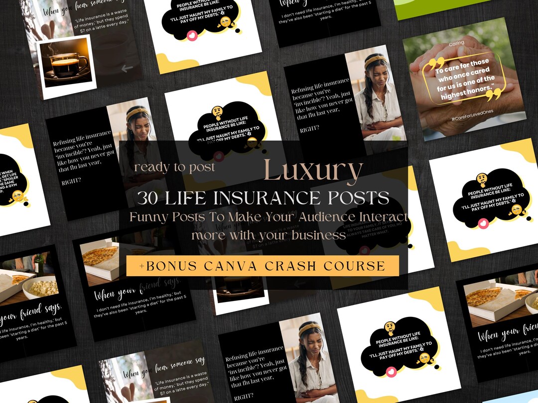 Life Insurance Instagram Post Template, 30 Funny Social Media Post ...