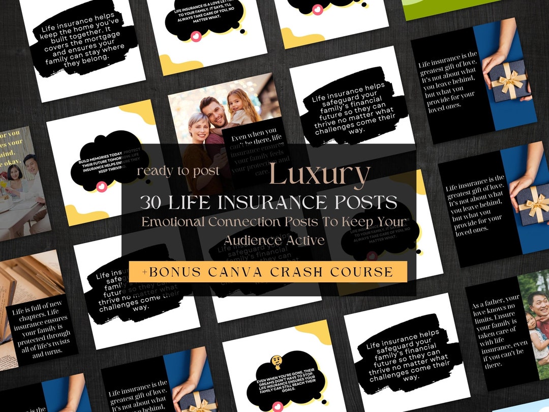 Life Insurance Instagram Post Templates: 30 Emotional Connection Posts ...