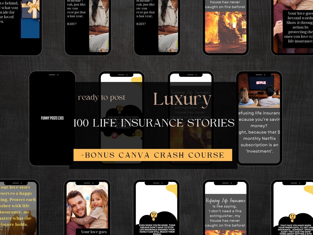 Life Insurance Instagram Stories, Canva Editable, 27 Funny, 13 ...