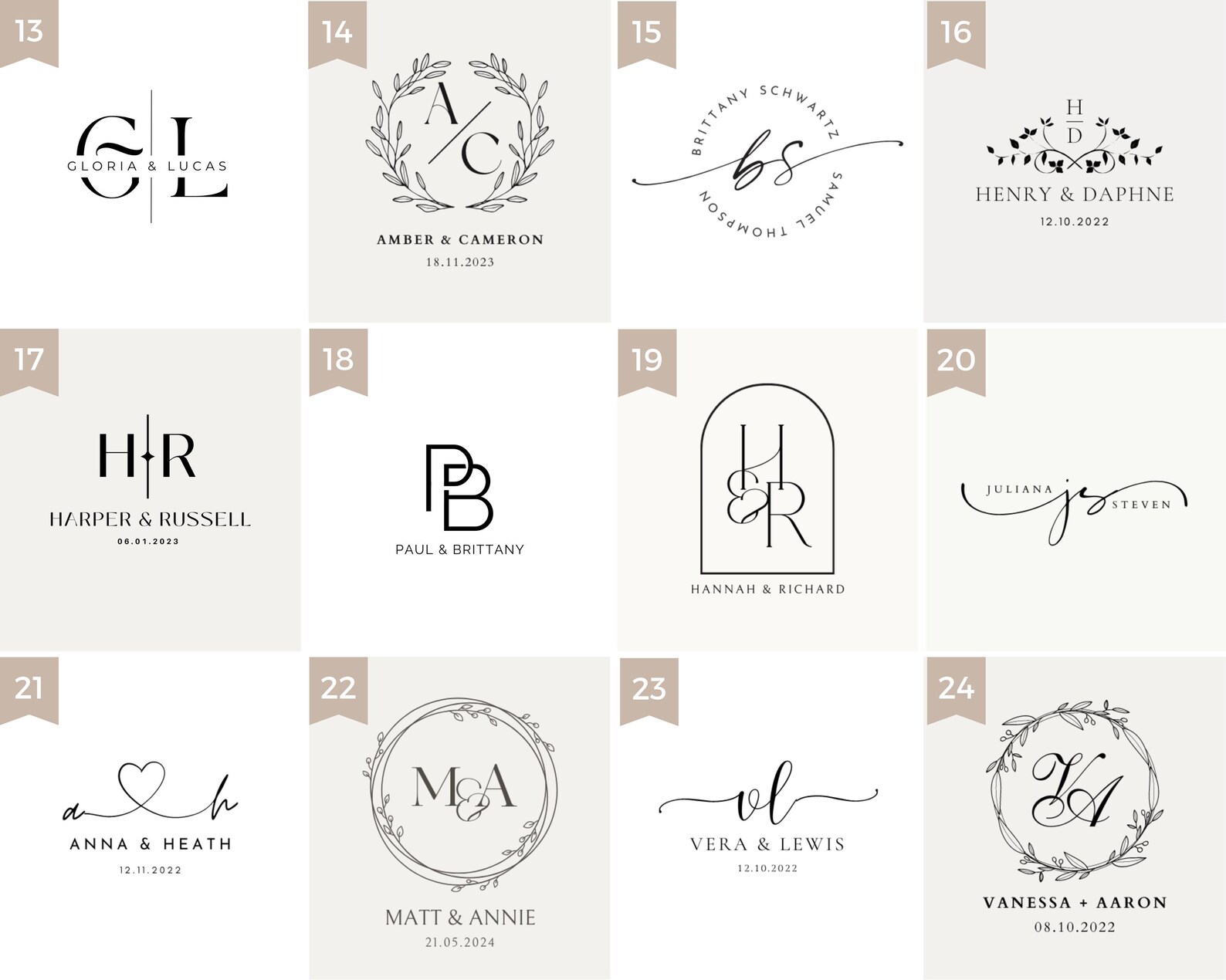Custom Monogram Logo for Weddings, Signets, Insignias With Initials ...