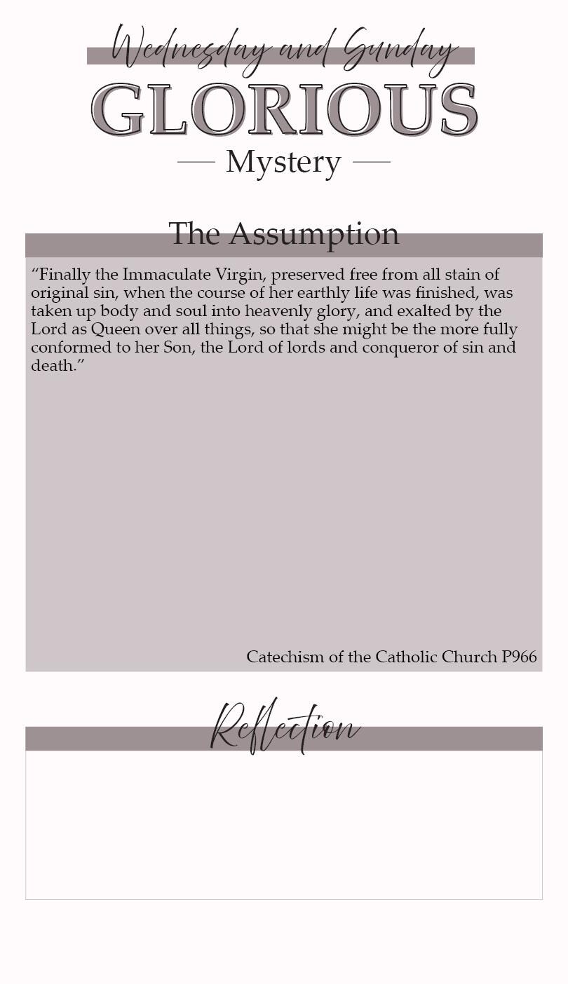 Glorious Rosary Mystery Digital Download Prayer Cards- Catholic Praying ...