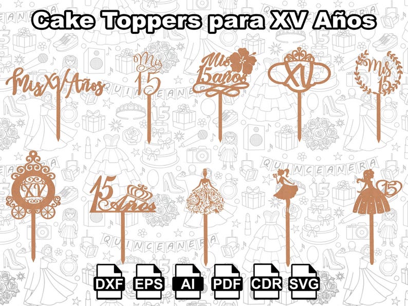 25 XV Cake Toppers for Quinceanera, Cake Decor, Quinceanera Favors, Mis ...