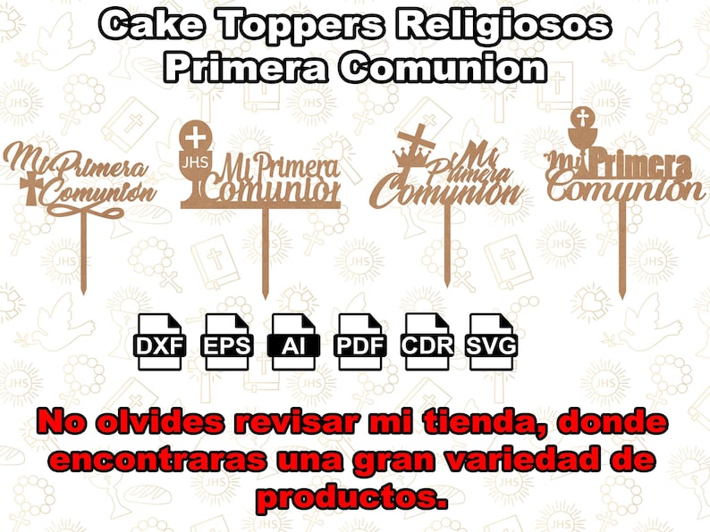 20 first communion cake topper svg bundle, party decoration, religious ...