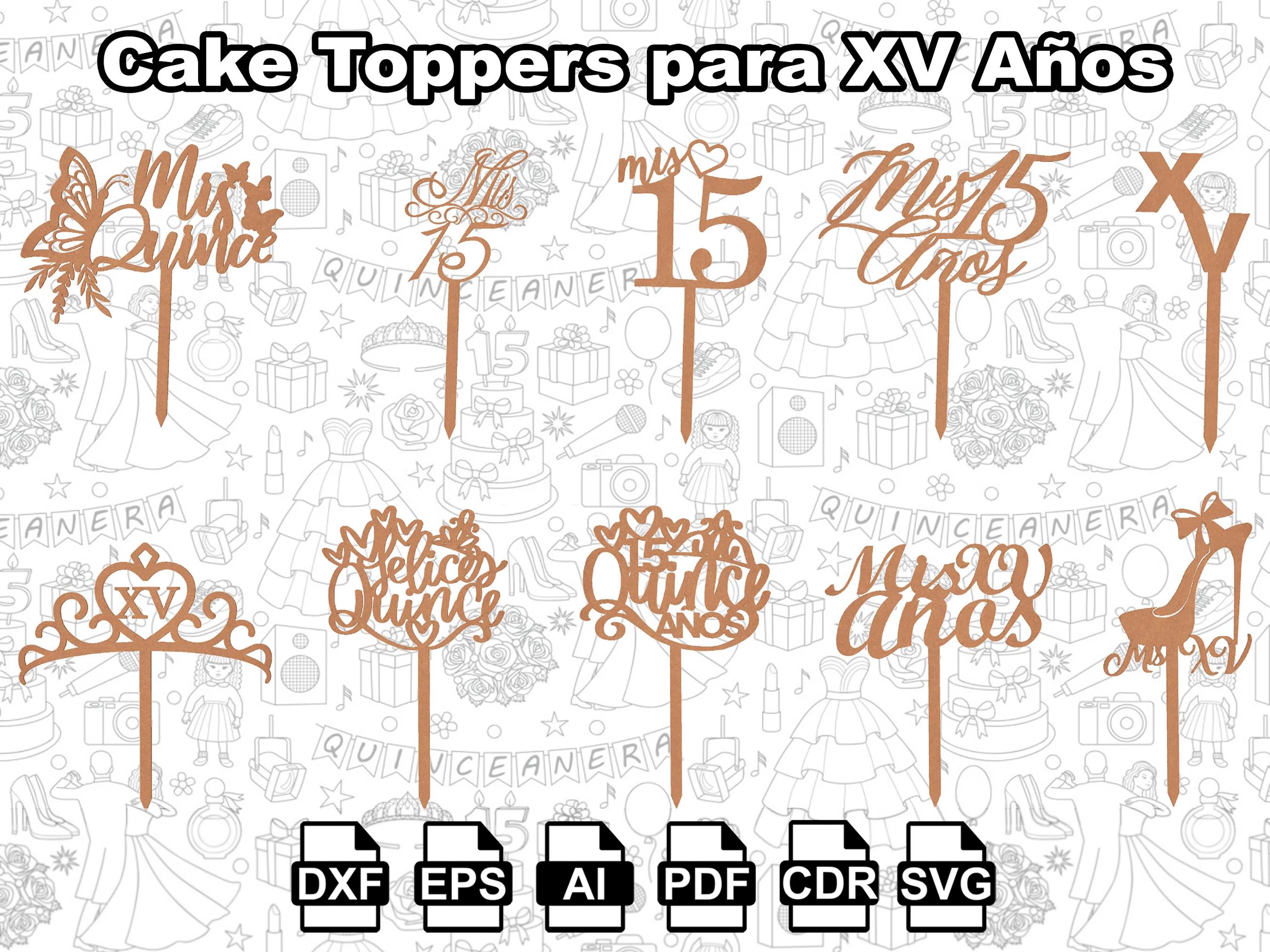 25 XV Cake Toppers for Quinceanera, Cake Decor, Quinceanera Favors, Mis ...