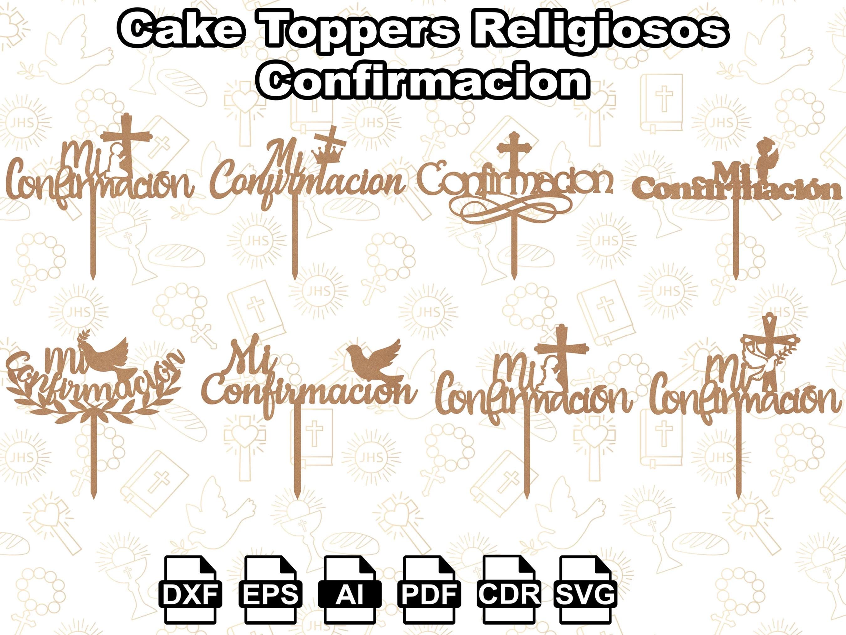 20 Confirmation Cake Topper Svg Bundle, Party Decoration, Religious ...