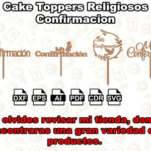 20 confirmation cake topper svg bundle, party decoration, religious ...