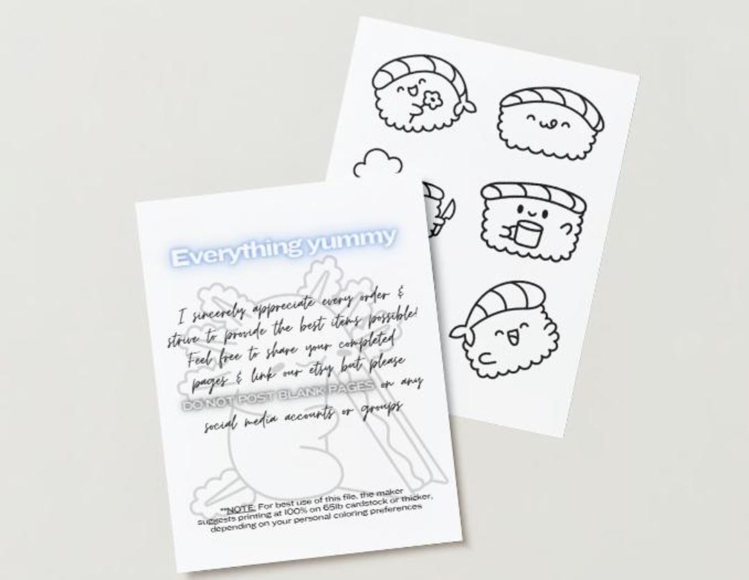 Everything Yummy Coloring Pages - PDF/PNG Print at Home - Digital ...