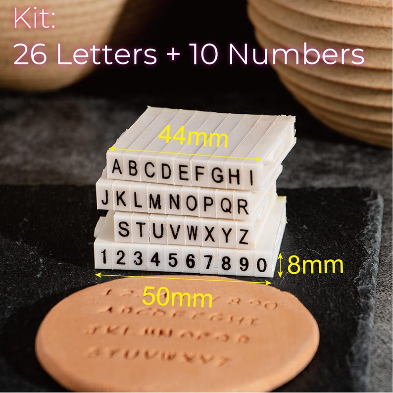 Letter Stamps, Detachable Pottery Tools for Ceramics, Number Stamps ...