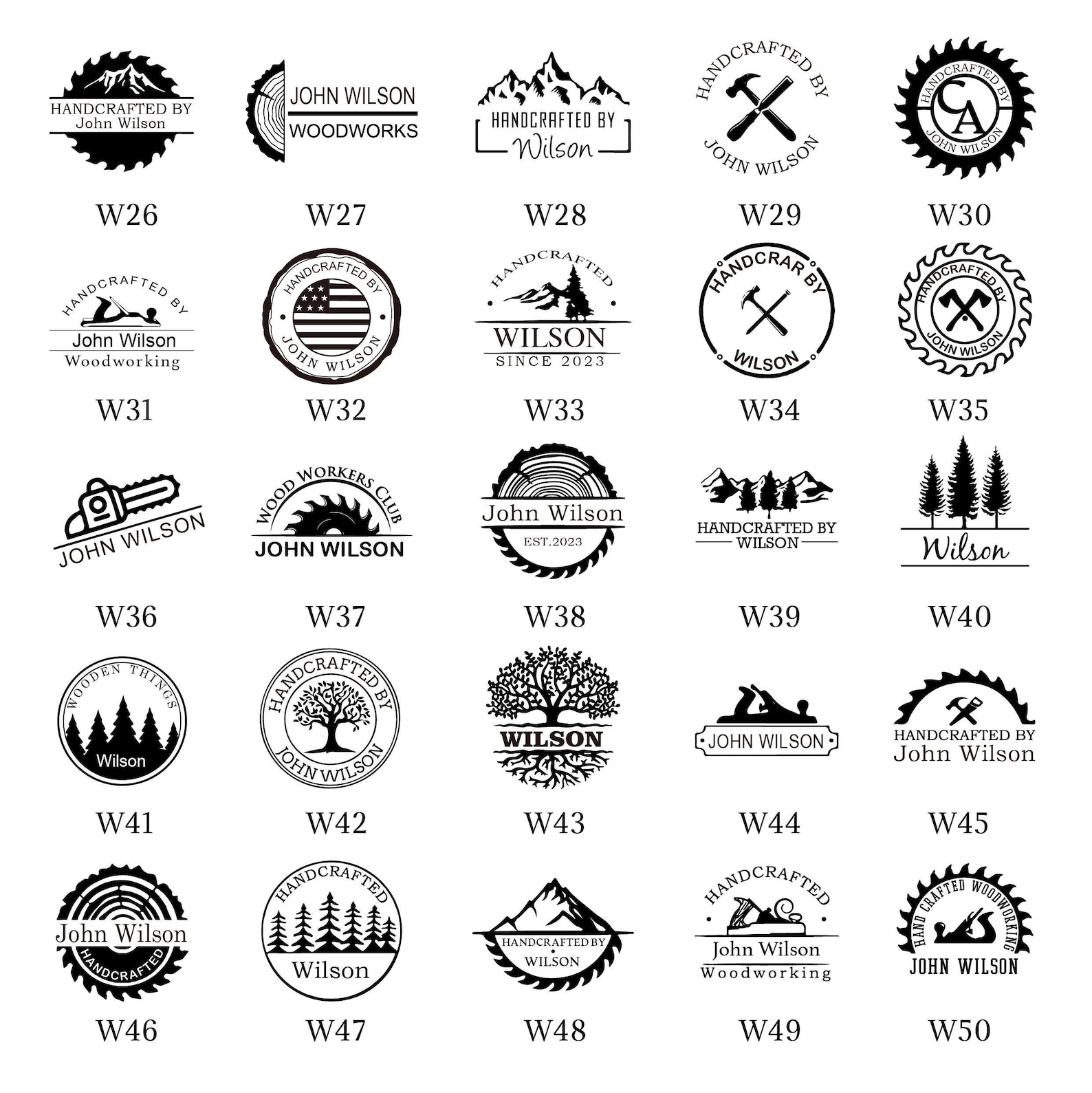 Custom 75 Templates for Woodworking, Electric Branding Irons, Custom ...