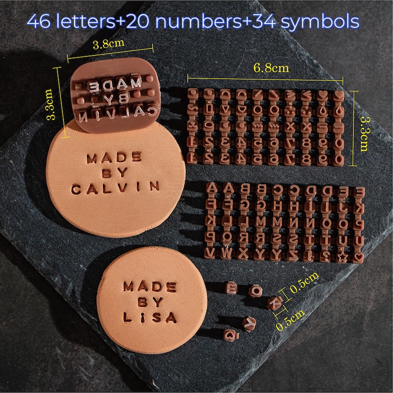 Mini Alphabet Clay Stamps | Pottery Stamp Tools | Debossed Clay Stamp ...