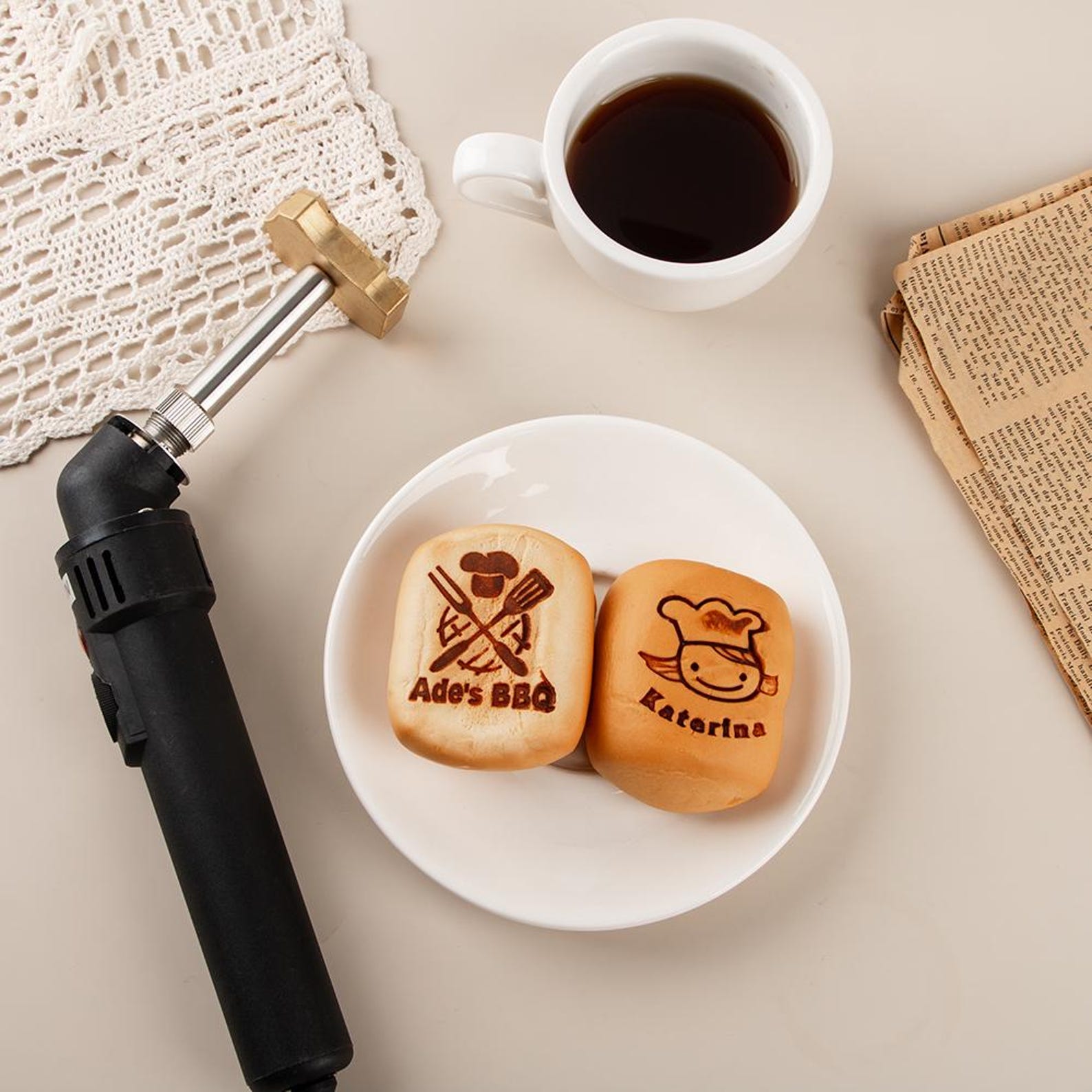 Branding Iron for Cake, Angled Electric Iron for Food,custom Bread ...