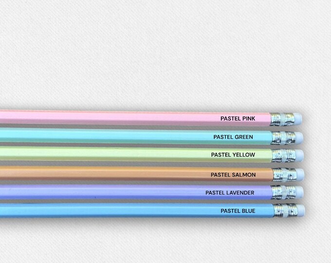PASTEL MIX, Custom Pencils, Personalized Pencils, Engraved Pencils ...