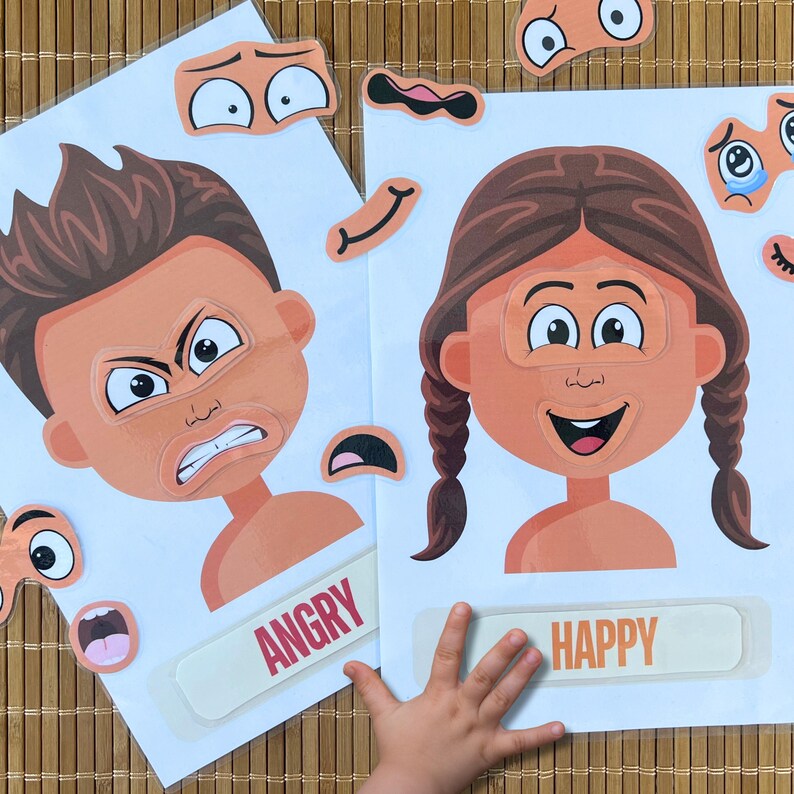 Emotional Activities for Kids - 7 Facial Expressions - Etsy