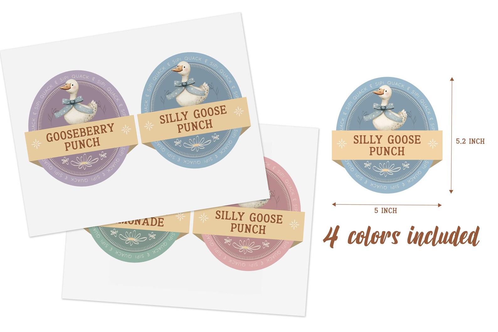 Silly Goose Party Drink Labels | Editable Canva Template | Goose Juice ...