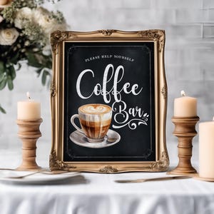 Coffee Bar - Coffee Station Sign - Chalkboard - Printable - Digital ...