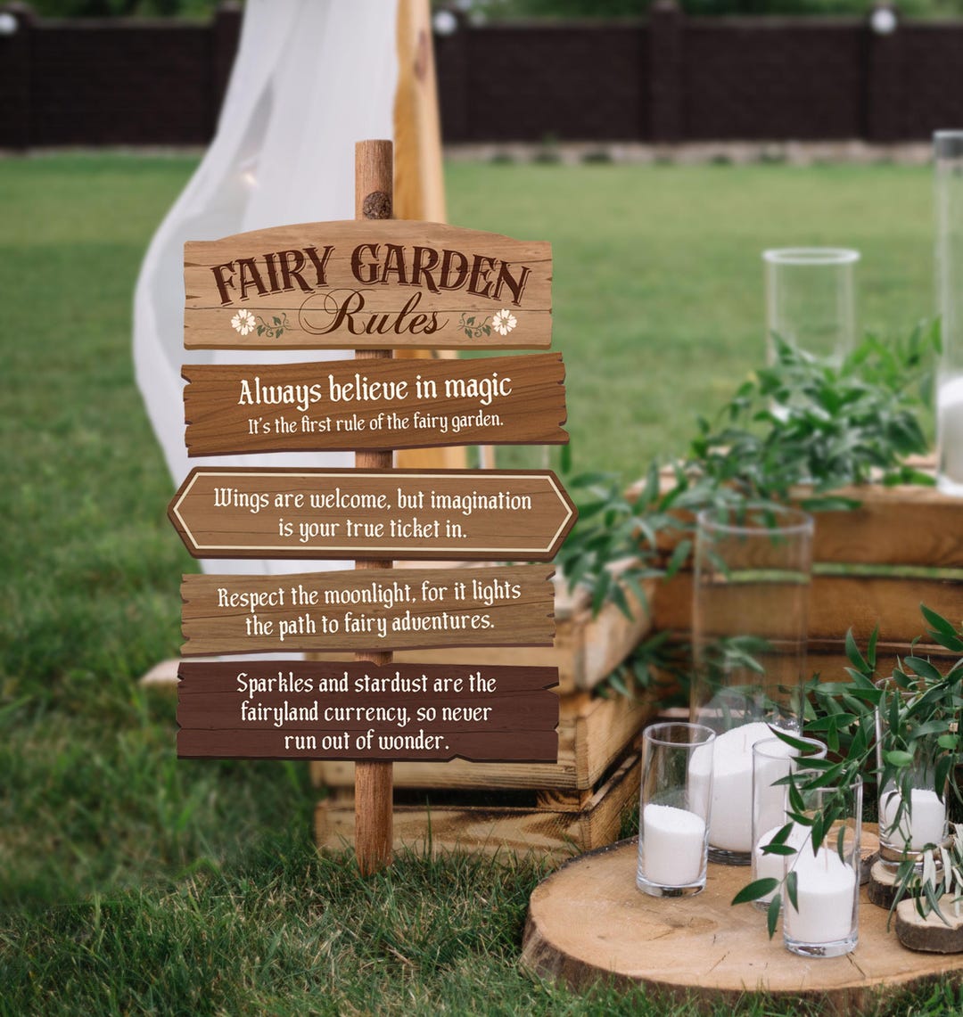 Fairy Garden Rules Sign – Enchanted Garden Decor (digital File) - Etsy
