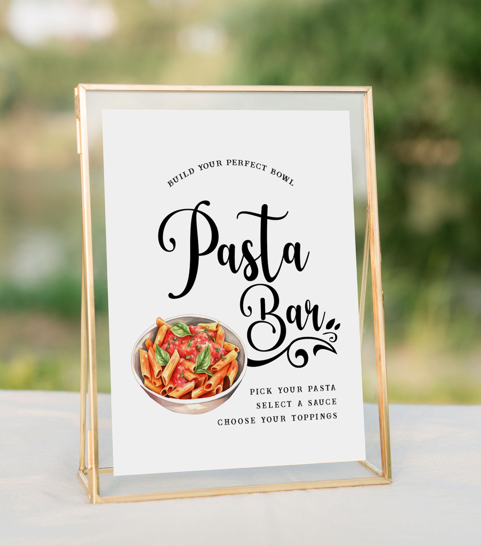 Pasta Bar - Pasta Station Sign - Minimalist - Printable - Digital File ...