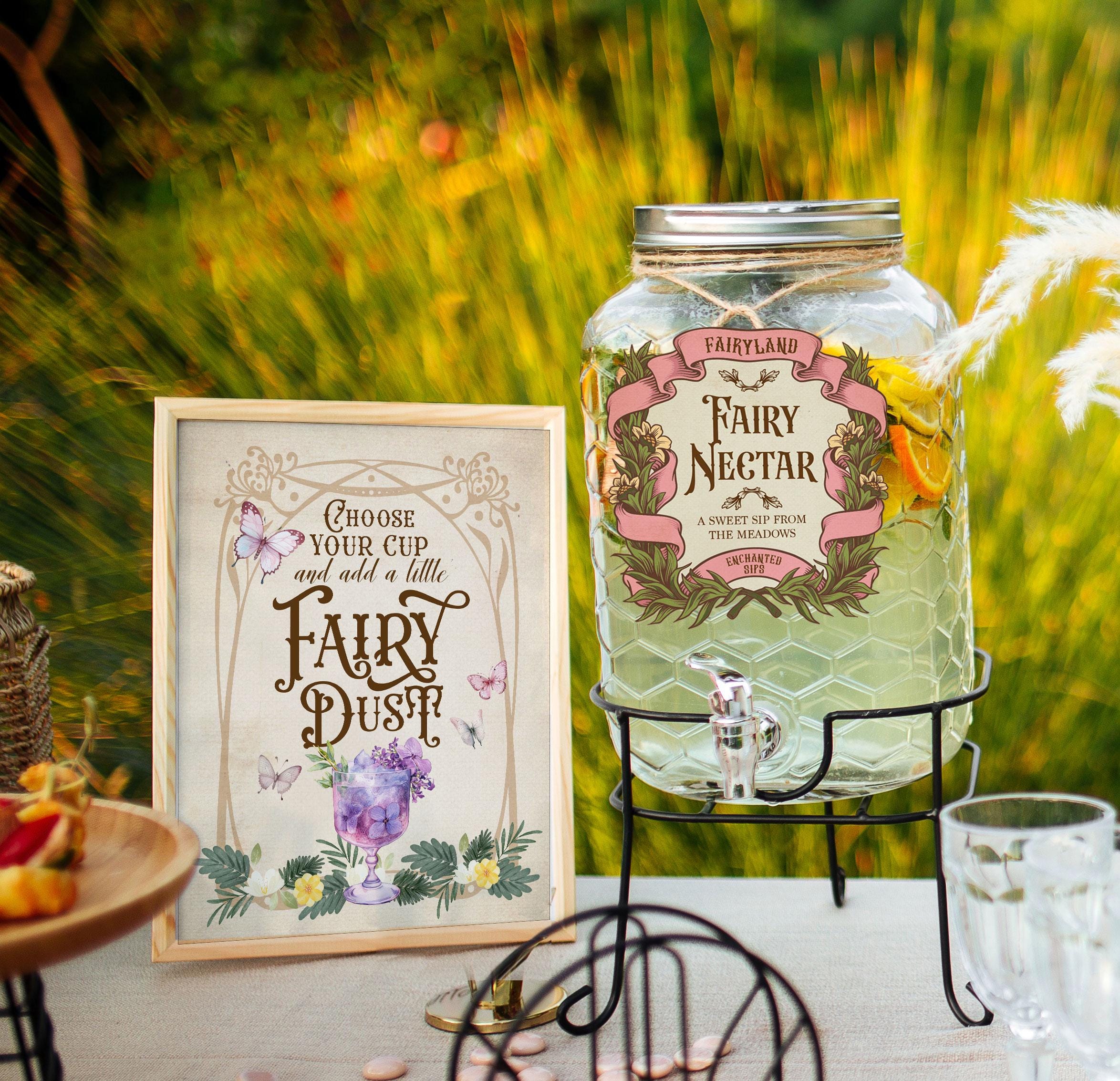 Printable Fairy Party Drinks Bar Kit - Enchanted Forest Drink Labels ...