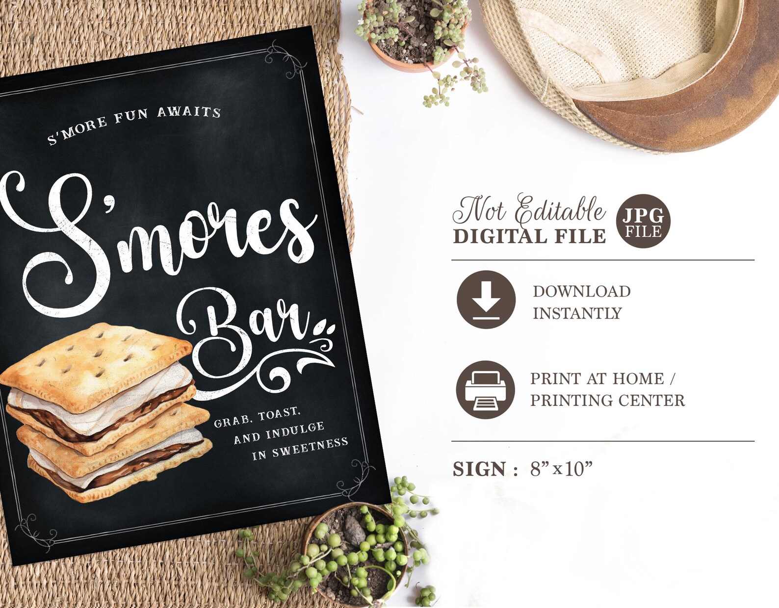 S'mores Bar - Smore Station Sign - Roast a Marshmallow and Party S'more ...