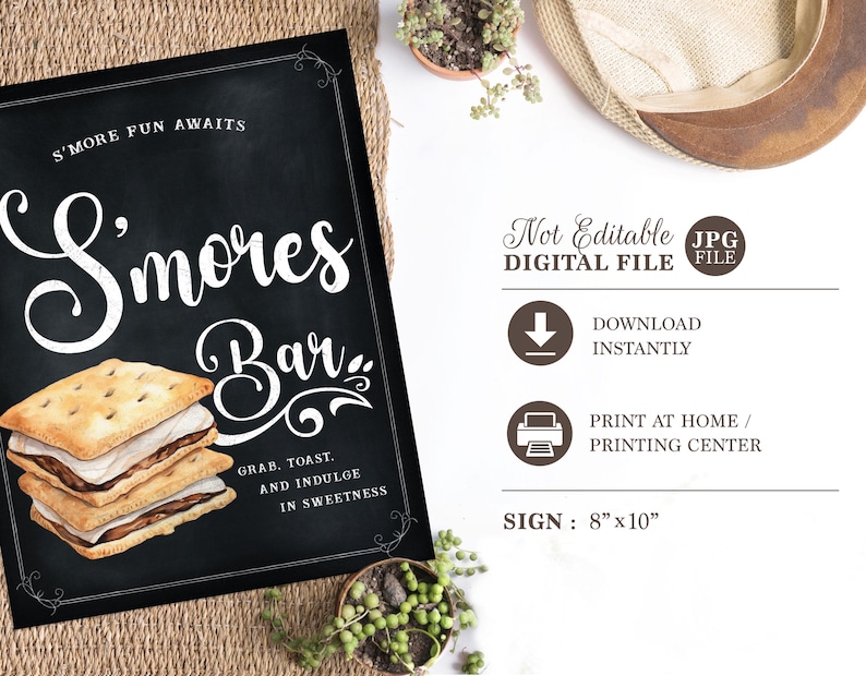 S'mores Bar - Smore Station Sign - Roast a Marshmallow and Party S'more ...